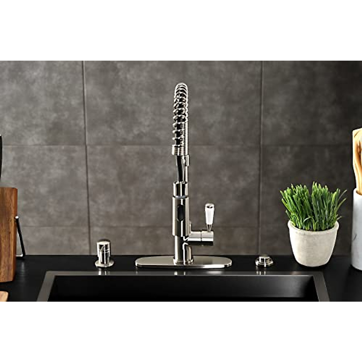 Kingston Brass LS8778DPL Paris Pre-Rinse Kitchen Faucet, Brushed Nickel