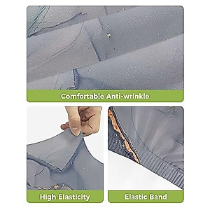 IDOWMAT Bar Stool Cover with Back - Stretch Washable Chair Covers Gold Gray Marble Abstract Ink Art Painting Chairs Slipcover for Kitchen Pub Dining Room Cafe, 4 Pack