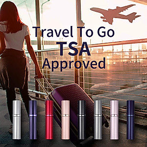 Travel Refillable Perfume Bottle, Mini Portable Perfume Empty Atomizer with Fine Spray Pump, Leaking Proof Perfume Container for Women & Men, 5ml (Black)