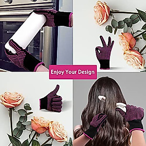 HTVRONT Heat Resistant Gloves for Sublimation - 2Pcs Heat Gloves for Sublimation with Silicone Bumps, Heat Resistant Work Gloves for Women,Universal Fit Size