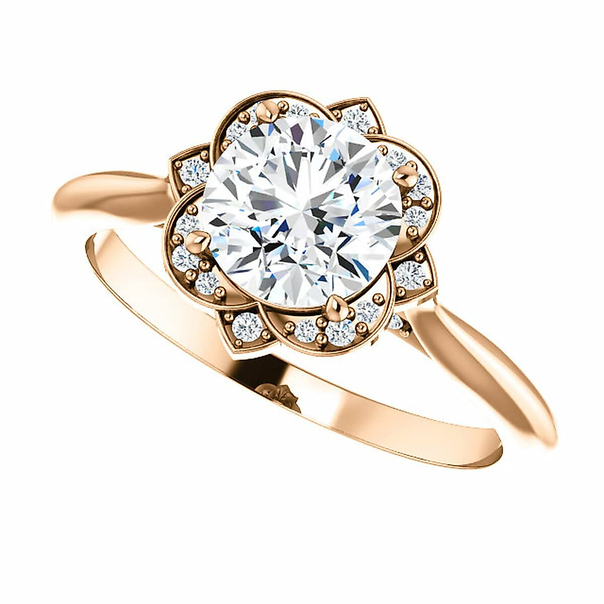 SISGEM 10K 14K 18K Solid Gold Engagement Rings for Women,Set 1.125/2.125 carat(cttw) Round Cut Moissanite Rings Wedding Engagement Anniversary Promise Bridal Bands with Engraved Name (18K-Gold)