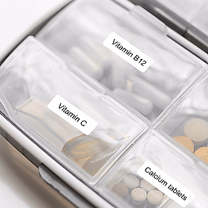 Phomemo D30 Label Maker Tape, Black on White Sticker Thermal Paper, Pre-Cut Self-Adhesive Label Tapes, 14 x 30mm /0.55 x 1.1 Inch (1/2" x 1 1/8") 210 Tapes/Roll, 3-Roll