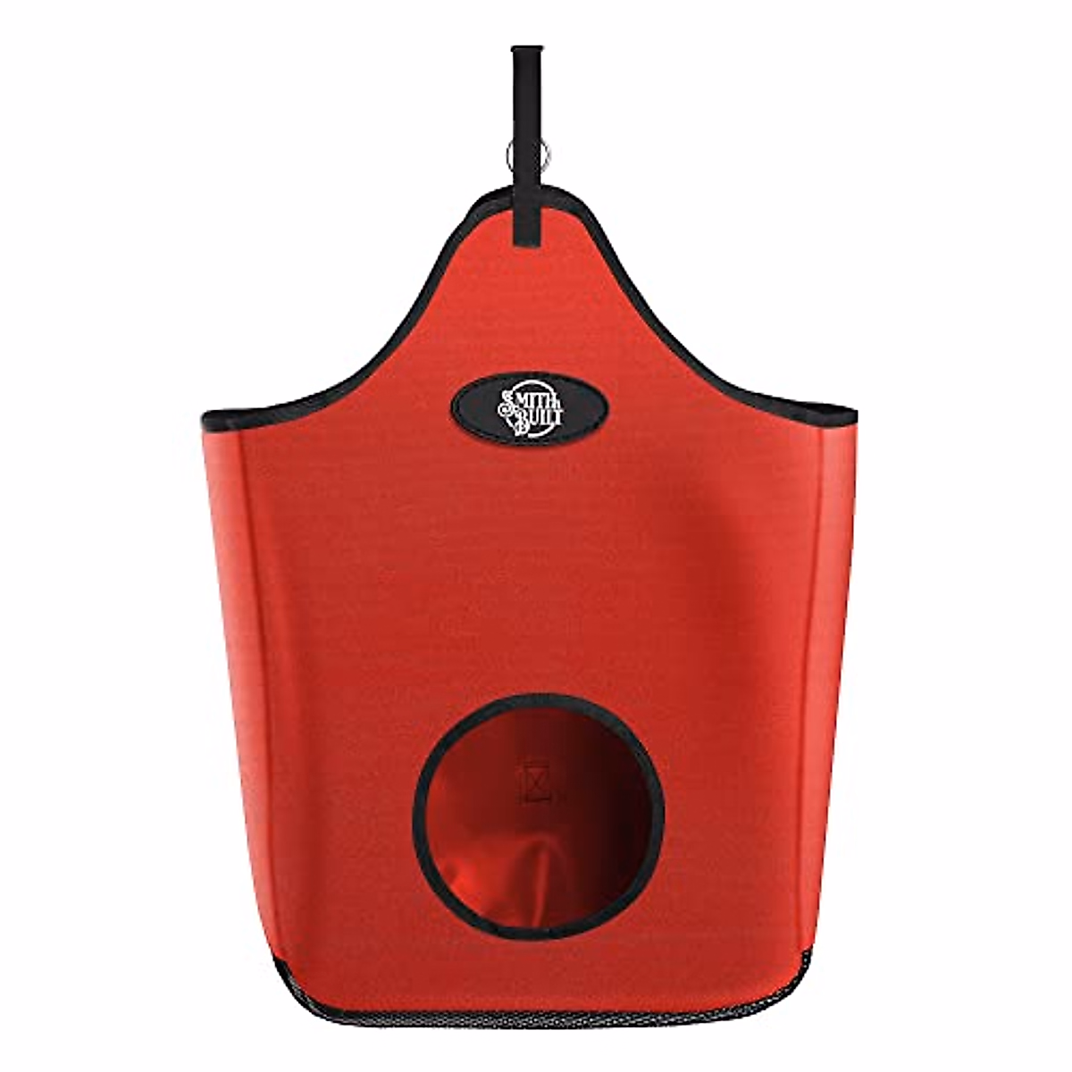 SmithBuilt Horse Hay Bag, Red - Comfortable & Durable 1000D Nylon Feeder Tote with Mesh Net