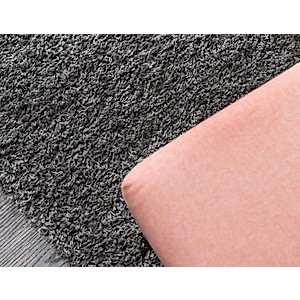 Unique Loom Solid Shag Collection Area Rug (10' x 13' 11" Rectangle, Graphite Gray)