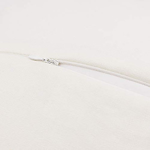 JWH Handmade Flower Throw Pillow Covers Aesthetic Decorative Stereo Floral Accent Pillow Case Round Cushion White Pillowcase for Bedroom Bed Couch Chair Office 14 Inch Cream