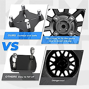 KEMIMOTO Spare Tire Mount UTV Spare Tire Carrier Compatible with Polaris Ranger 500 1000 XP General 1000 26-33 Inch Spare Tire Carrier Rack