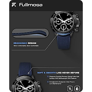 Fullmosa 22mm Silicone Watch Bands No Gaps Compatible for Samsung Galaxy Watch 46mm/Gear S3 Classic/Frontier, Galaxy Watch 3 45mm,(Blue)