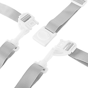 5 Point Baby Safety Strap Belt, Adjustable Universal Replacement High Chair Straps Harness Straps, Sturdy and Comfort Material for Pushchair, Stroller, Easy to Use(White Button 5-Point Strap)