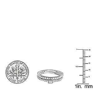 Dazzlingrock Collection 0.40 Carat (Cttw) 10K Diamond Engagement Ring Set, White Gold, Size 10