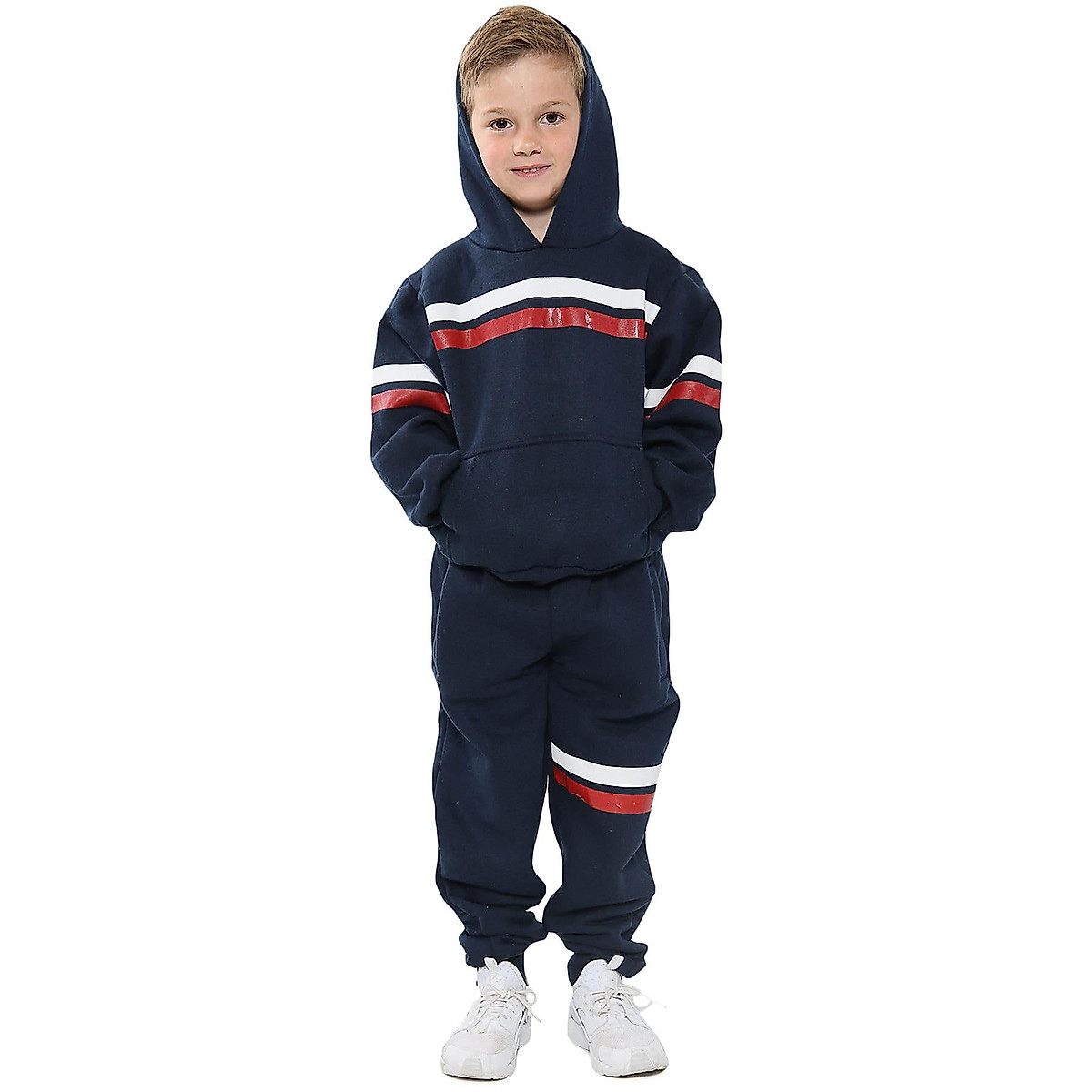 Kids Girls Boys Jogging Tracksuits Fleece Hoodied Top Bottom Workout Sportswear