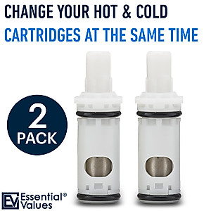 1224 Moen Replacement Faucet Cartridge – Aftermarket Replacement Compatible with 2 Handle Faucets & Moen Tub Shower | Durable Brass 1224b and Plastic - 2 PACK