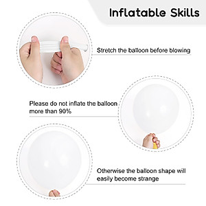 RUBFAC 70pcs White Latex Balloons, 10 Inch Helium Party Balloons, Latex Balloons for Balloon Garland Arch as Wedding, Birthday, Graduation, Baby Shower, Bridal Shower