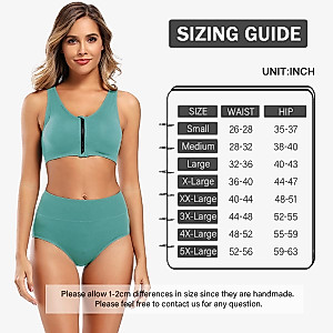 Molasus Women's Soft Cotton Underwear Briefs High Waisted Postpartum Panties Ladies Full Coverage Plus Size Underpants Pack of 5,Large