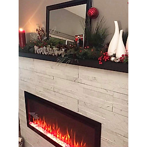 Joel's Antiques - 60 Inch Wooden Floating Shelves for Wall - Made of Natural Wood - Long Heavy Duty Rustic Fireplace Mantel & Book Shelf - Perfect for Living Room - Black 60x8x2 in