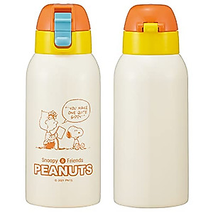 Skater KSTCH6-A Snoopy Two-Tone Water Bottle, 20.3 fl oz (600 ml), Cover Included