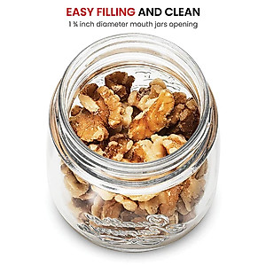 Bormioli Rocco Quattro Stagioni Set of 6 Clear Airtight Mason Jars, 8.5 Oz. Made from Food Safe Durable Glass, Made in Italy.