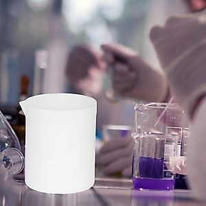 Beaker, PTFE Beaker Acid and Alkali Resistant PTFE Beakers High Lubrication White Measuring Cup for Lab(50ml)