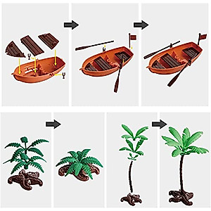 kramow Pirate Action Figures Play Set,Educational Toys Bucket of Pirate Toy with Boat,Treasure Chest,Cannons,Octopus,Pirate Ship and Other Accessories,War Game Toys for Boys and Kids