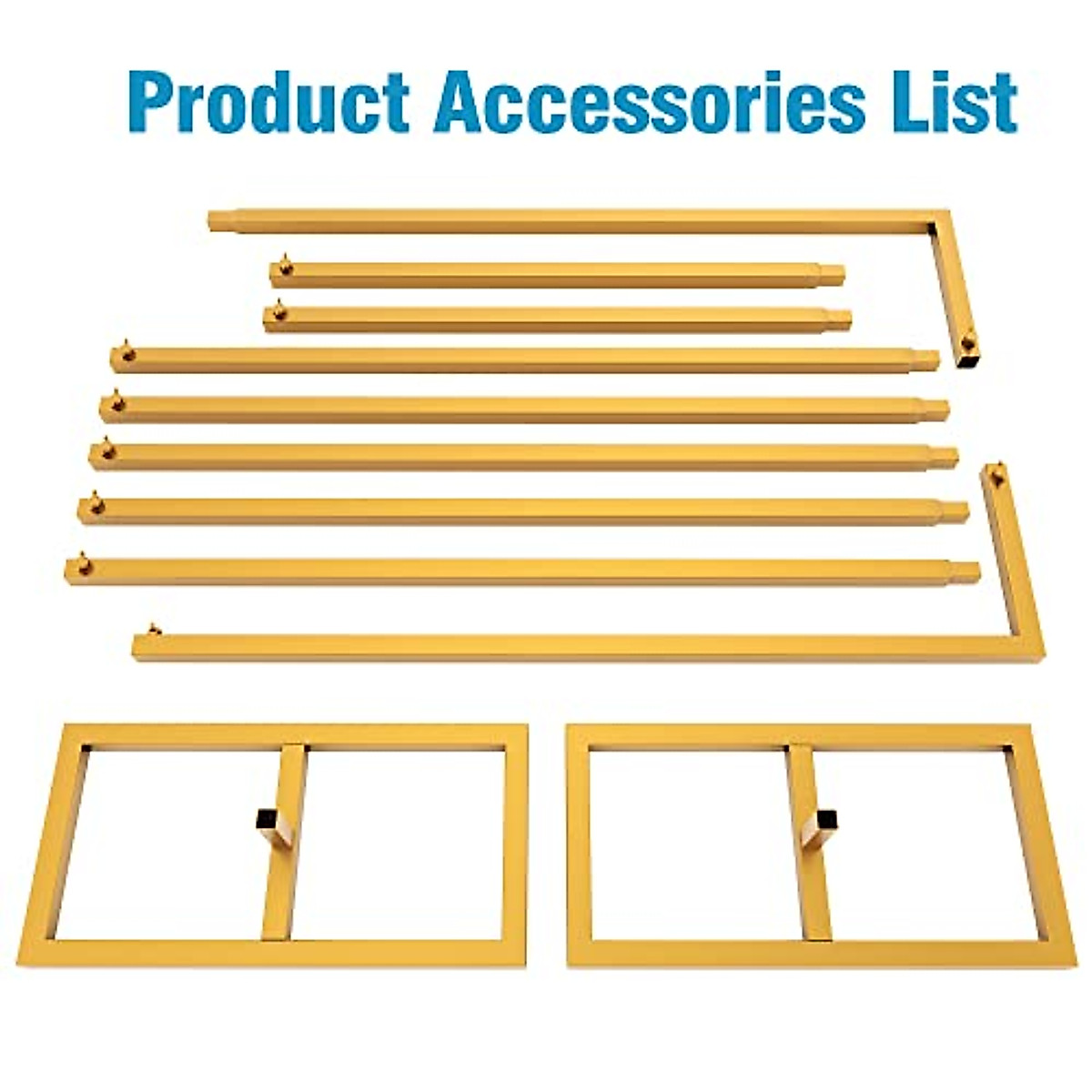 Fomcet 10FT x 10FT Backdrop Stand Heavy Duty with Base, Gold Portable Adjustable Pipe and Drape Backdrop Stand Kit, Square Metal Arch Party Frame for Wedding Birthday Parties Banquet Decorations