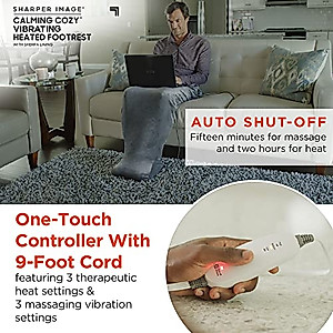 Calming Cozy by Sharper Image Personal Sherpa Wrap with Electric Heating Massaging Vibrating Foot Bed, 3 Heat & 3 Massage Settings for 9 Relaxing Combinations