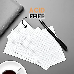 1InTheOffice Index Cards 4x6 Graph Ruled White, Quad Ruled Index cards 4x6 200/Pack