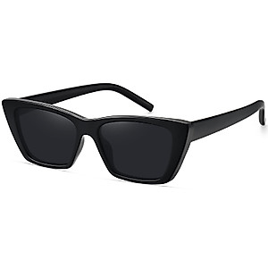 WOWSUN Narrow Small Vintage Polarized Cat Eye Sunglasses for Women