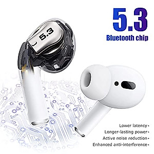 TUOTUER Air Pods 3rd Generation, 5.3 Wireless Earbuds with Lightning Charge Case, Bluetooth Headphones Noise Canceling Up to 30 Hours of Battery Life, IPX5 Waterproof Earphones for iPhone/Android