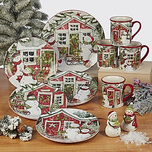 Certified International Snowman's Farmhouse Rectangular Platter 16in x 12in