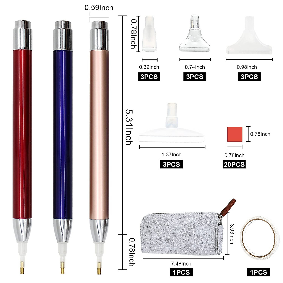 Abodhu Diamond Painting Pen Kits with Light Diamond Art Pen LED Diamond Painting Pens 5D Light Up Pens for Diamond Painting Arts Nails DIY Crafts, Diamond Art Accessories Tools for Diamond Painting