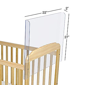 Foundations CareShield 2-Sided Crib Divider for SafetyCraft and Serenity Fixed-Side Cribs, Clear Plexiglass Protective Barrier System, Includes 2 End Panels