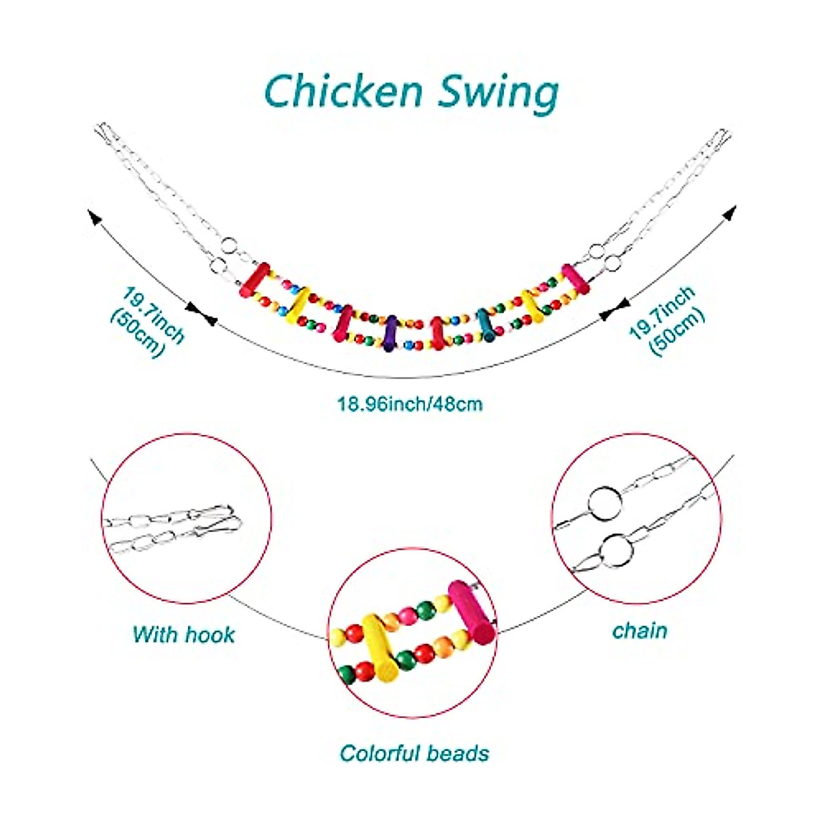 Woiworco 5 Packs Chicken Toys, Chicken Xylophone Toy for hens, Chicken Mirror Toys, Chicken Ladders Swing Toys and Vegetable Hanging Feeder Chicken Coop Accessories