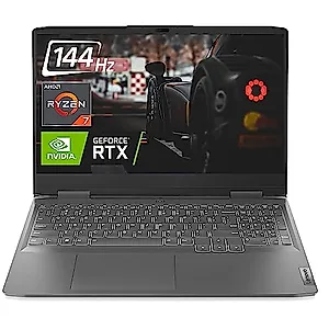 Lenovo LOQ Gaming Laptop, 15.6" FHD 144Hz Display, AMD 8-Core Ryzen 7 7840HS(> i7-12700H), GeForce RTX 4050, 32GB DDR5 RAM, 1TB SSD, Backlit KB, Wi-Fi 6, Windows 11 Home, Gray