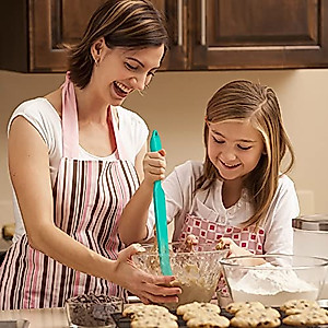 Silicone Blender Spatula for Vitamix - Blade Scraper Easy to Reach Under Blender Blades and Edges, Silicone Rubber Grip with Hanging Holes Reusable (Cyan)