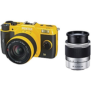 Pentax Q7 12.4MP Mirrorless Digital Camera with 02 Standard Zoom 5-15mm f2.8-4.5 and 06 Telephoto Zoom 15-45mm f2.8 Lenses (Yellow)
