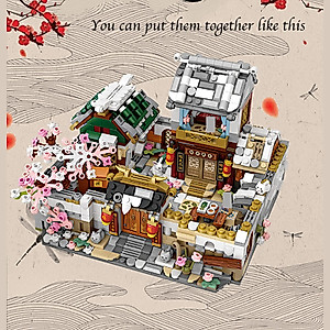 Seyaom Chinese Street View Shop Bricks, Mini DIY Building Blocks Model MOC Construction Toy NOT Compatible with Lego (Hostel)