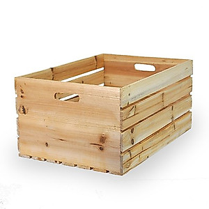 The Lucky Clover Trading Wood Basket with Handles, 19.25" L Crate, Natural