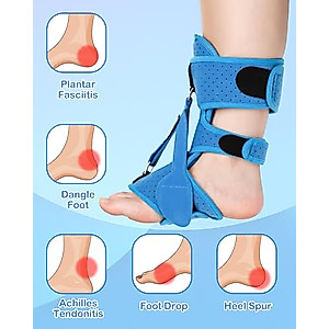 ABSKRYO 2 Pack Plantar Fasciitis Night Splint Sock Relief Plantar Fasciitis Brace with Arch Support