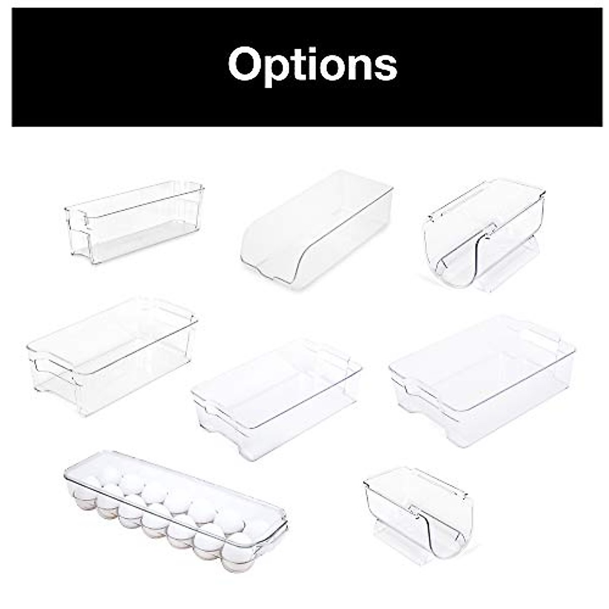 Smart Design Stackable Egg Holder for Refrigerator – Set of 4, Holds 32 Eggs Total, 15 x 4 in. – Egg Holder with Handle and Lid for Easy Fridge Organization and Storage – Made with BPA-Free Plastic
