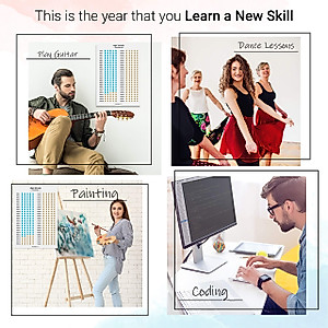 Panda Planner Habit Tracker Wall Calendar - 5 Per Week Habit Scratch Off - Self Care & Goal Accountability - Visual Progress