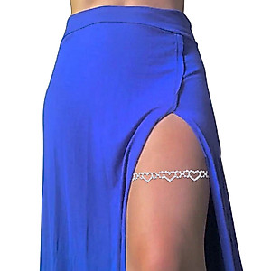 Rhinestone Heart Thigh Chain Festival Rhinestone Leg Chain Crystal Heart Leg Chain Bracelet Thigh Chain Jewelry for Women Party