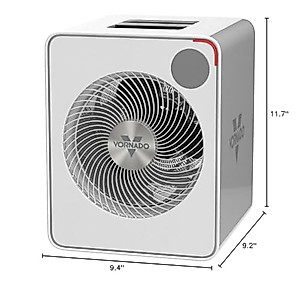 Vornado VMH500 Whole Room Metal Heater with Auto Climate, 2 Heat Settings, Adjustable Thermostat, 1-12 Hour Timer, and Remote, Ice White