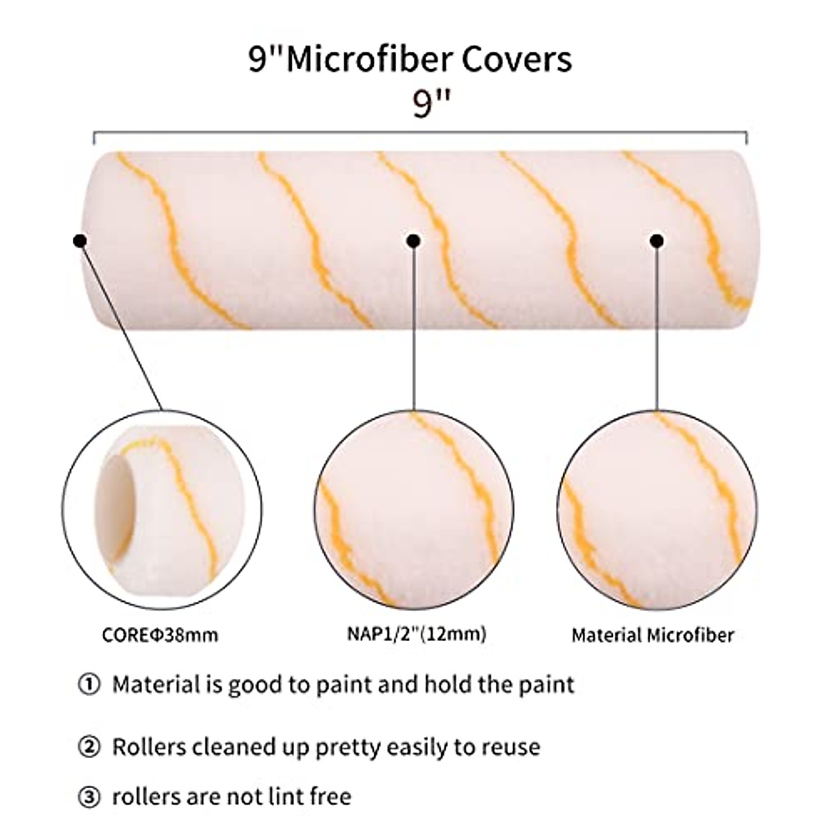 VOOMEY 17 Piece Paint Roller Kit - Paint Rollers 9"4", Paint Roller Frame，Paint Trays, Microfiber Roller Cover, Paint Kit for House Painting,Paint Brushes for Painting Walls