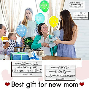 2 Pcs Wood Nursery Wall Decor for Girls Boys Baby Girl Room Decor for Nursery Christian Nursery Wall Art This Child I Have Prayed Bible Quote Wall Hanging Sign for Kids Home 12 x 6 Inch (Retro)