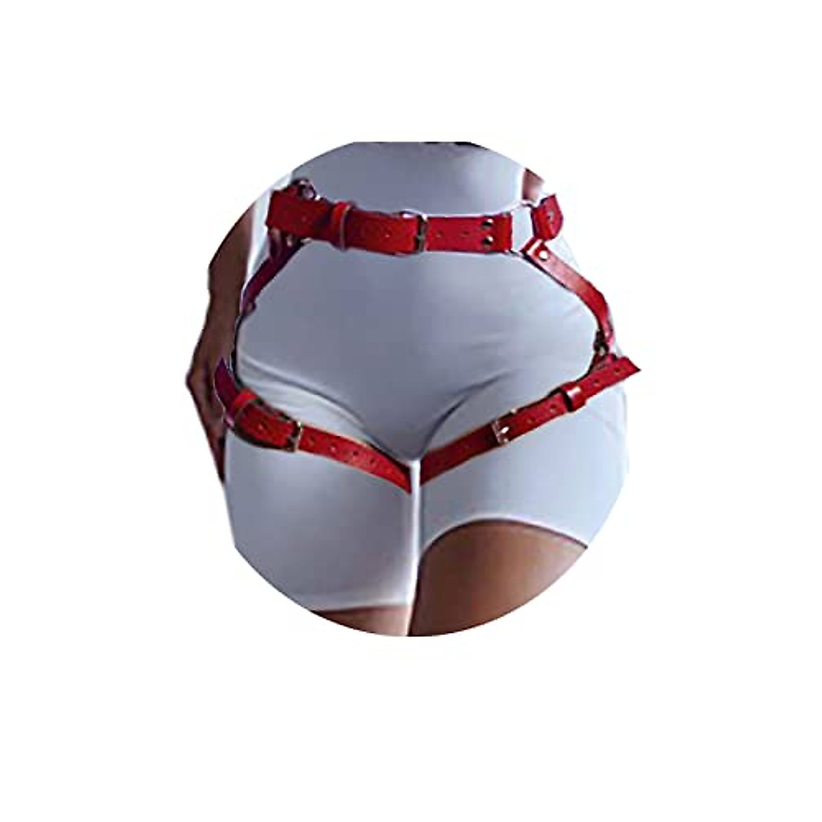 Yokawe Punk Leather Waist Chain Belt Body Chain Garter Beach Bikini Party Nightclub Body Accessories for Women and Girls (Red)