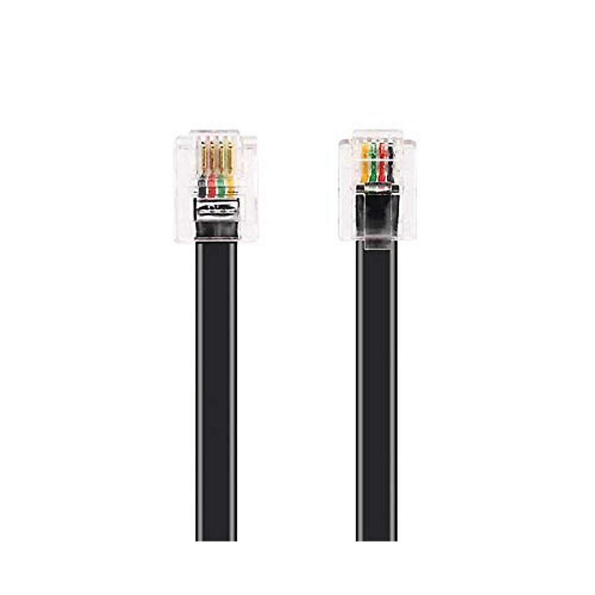 Part Express EopZol 10ft Telephone Line Cord Cable Wire 6P4C RJ11 DSL Modem Fax Phone to Wall Black