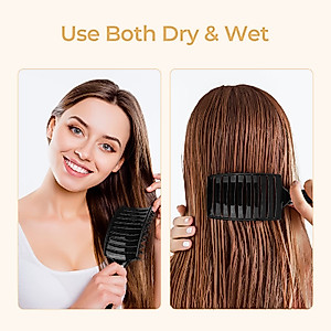 Voremy Magical Brush Detangler, HIPPIH Styling Massage Hair Brush for Curly Hair, Vormey Ultra Detangler brush for Women, Man & Kids, Hairbrush Can Adds Shine & Smooth for Thick Hair (Black)