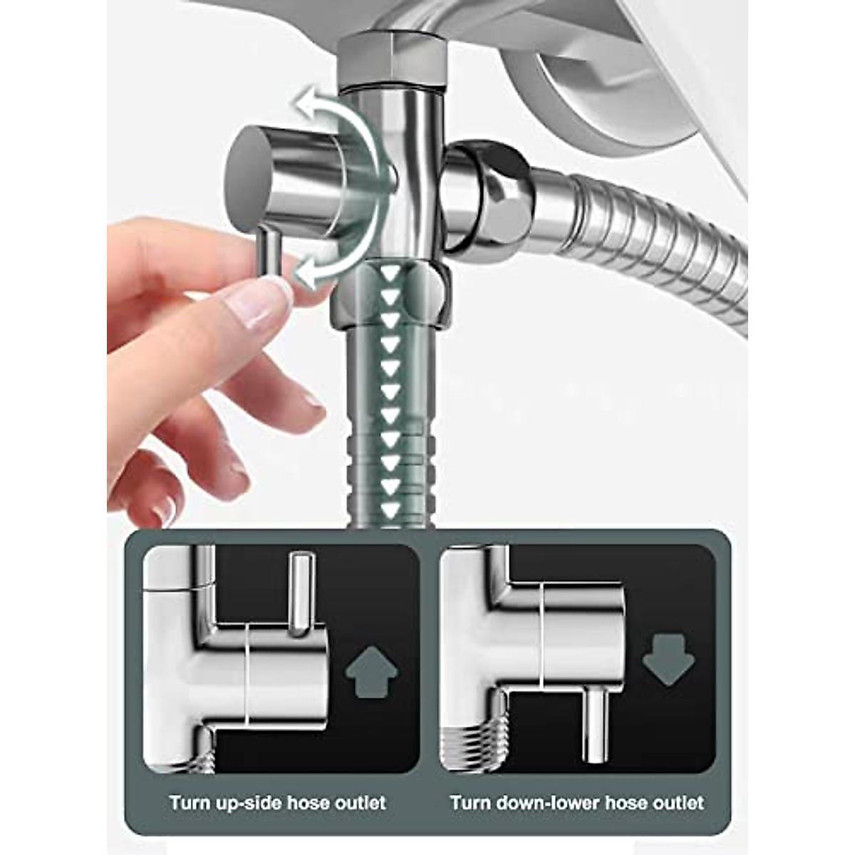 Bidet T Valve,T Valve Adapter for Bidet with Shut-off Value,Bidet Adapter for Toilet 7/8" x 7/8" x 1/2", T Adapter for Hand Held,Chrome Finish