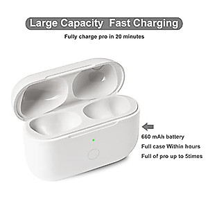 Wireless Charging Case Replacement for AirPod Pro Charger Case with Sync Pairing Button - White