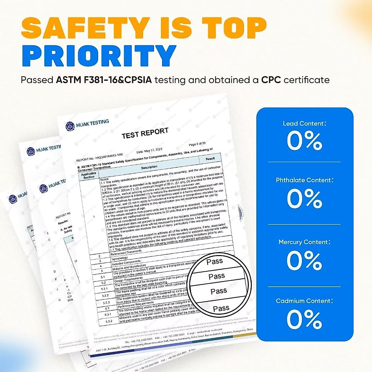 ORCC 1200LBS Weight Capacity 16 15 14 12 10ft Trampoline for Kids and Adults Outdoor Trampolines with Safety Enclosure Net Wind Stakes Non-Slip Ladder