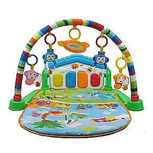 Life-Tandy Baby Kick and Gym Play Mat Lay & Play 3 in 1 Fitness Music and Lights Fun Piano Girl Boy